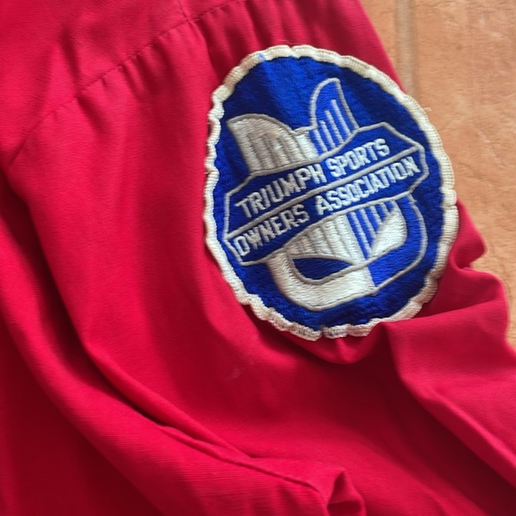 Jackets & Coats | Vintage 195s Red Racing Jacket With Car Patches ...